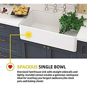 Latoscana 33" Reversible Fireclay Farmhouse Sink LFS3318W