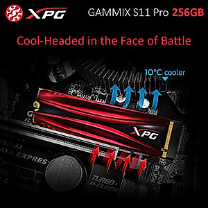 XPG GAMMIX 256GB S11 Pro 3D NAND PCIe NVMe Gen3x4 M.2 2280 SSD (AGAMMIXS11P-256GT-C)