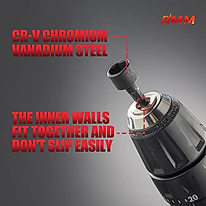 AMM 20PCS Power Nut Driver Set for Impact Drill, 1/4” Hex Head Drill Bit Set SAE and Metric, The best tool accessories