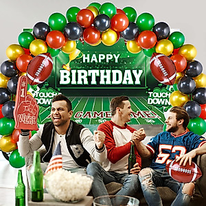 130 Pcs Football Party Decorations Football Birthday Party Decorations Include Football Tablecloth Foil Balloons and Football Banner Sports Themed Party Supplies Football Party for Boys Birthday