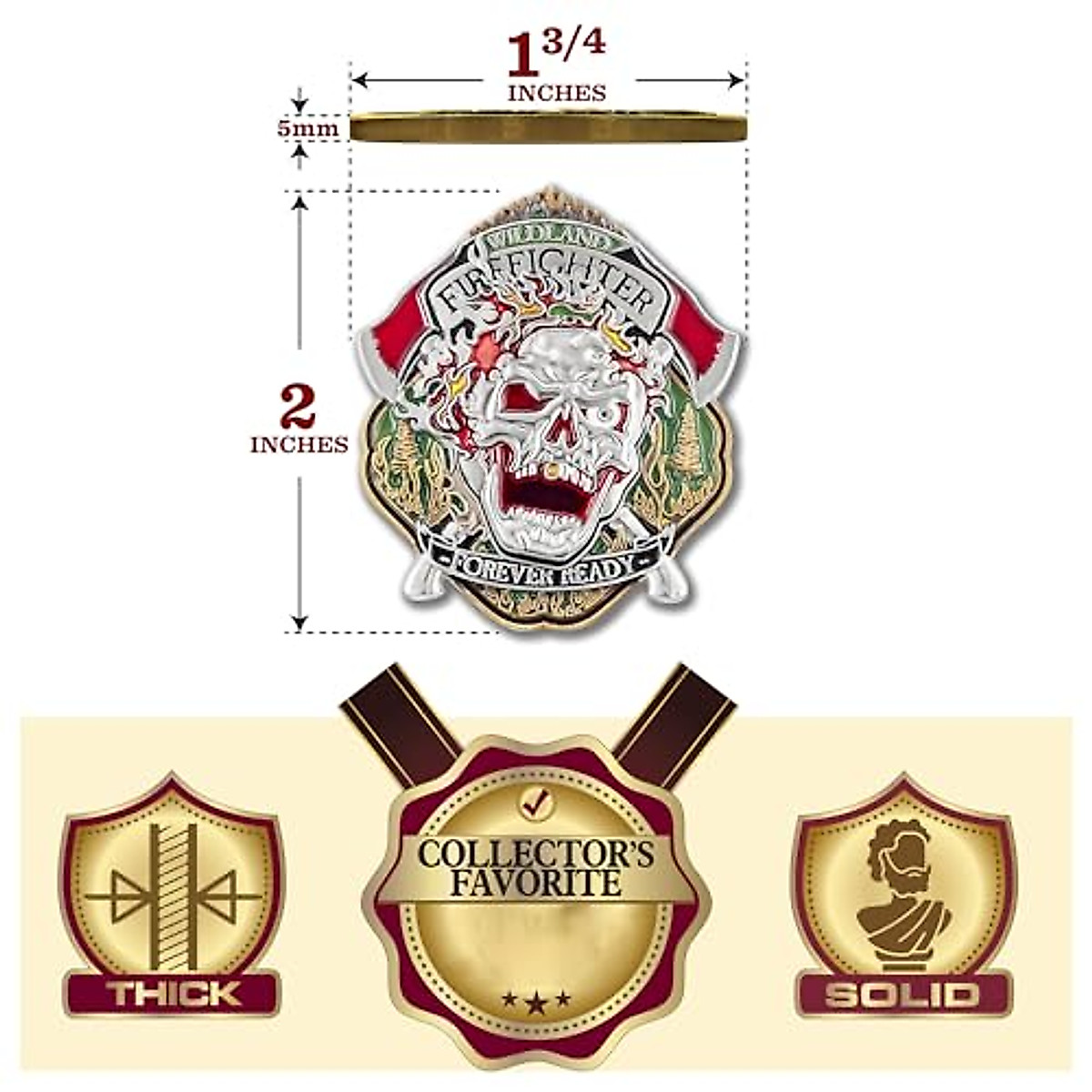 Armor Coin & Emblem: Wildland Firefighter Challenge Coin | Honoring Bravery | A Thoughtful Firefighter Gift and Lasting Tribute | Firegfighter Pride Coin