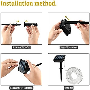 Solar Rope Lights, 2 Pack 8 Modes Solar Rope Lights Outdoor Waterproof IP65 with 100 LED, 40 Feet Solar Tube Lights for Poolside, Garden, Fence, Walkway (Cold Light)