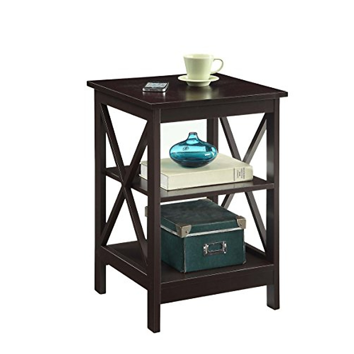 Convenience Concepts Oxford End Table with Shelves, Espresso