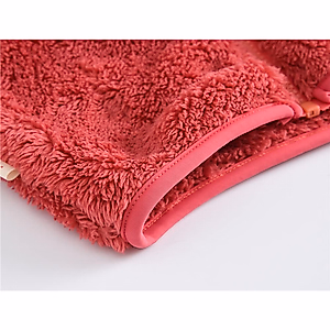 AIWUHE Toddler Boys Girls Hooded Jacket Baby Fleece Hoodie Winter Warm Solid Color Coat Zip-up Bear Ear Sweater Fall Thick Clothes Red 90 1-2T