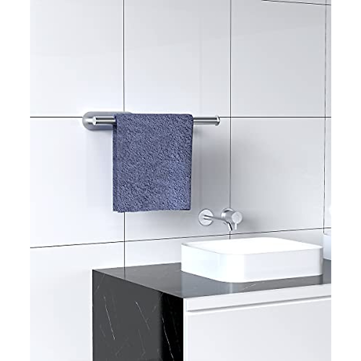 Paper Towel Holder Wall Mount-Adhesive or Drilling Stainless Steel Paper Towel Holder Under Cabinet Mount for Kitchen Bathroom (Silver)