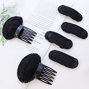 NAIHOD 6 Pcs Volume Hair Styling Set - Puff Head Cushions, Braid Tools, Invisible Bump Up Combs, Sponge Buns, and Accessories for Women