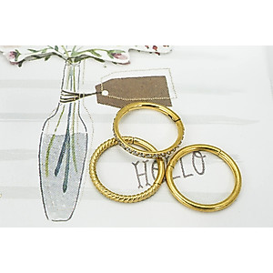 16G 8mm 10mm Hinged Clicker Segment CZ Twisted Clicker Nose Rings Hoop Helix Cartilage Daith Tragus Sleeper Earrings Body Piercing for Women Men (16G - 8mm - 3Pcs Gold)