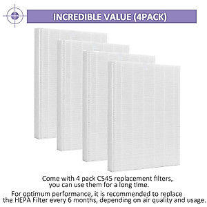 TIMISONL C545 Replacement filter S: Compatible with winix C545 Air Purifier - 4pack True HEPA Filters only - replaces part#1712-0096-00