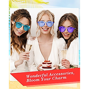Xuhal 50 Pairs Colored Sunglasses Rimless Round Party Sunglasses Frameless Colored Glasses Transparent Candy Color Tinted Eyewear for Women Men Girls Adults
