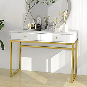 ACME FURNITURE Acme 92312 Coleen Desk, White & Brass