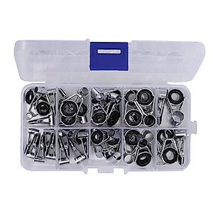 90Pcs Fishing Rod Pole Ring Stainless Steel Ceramics Fishing Rod Repair Kit Fishing Rods and Accessories