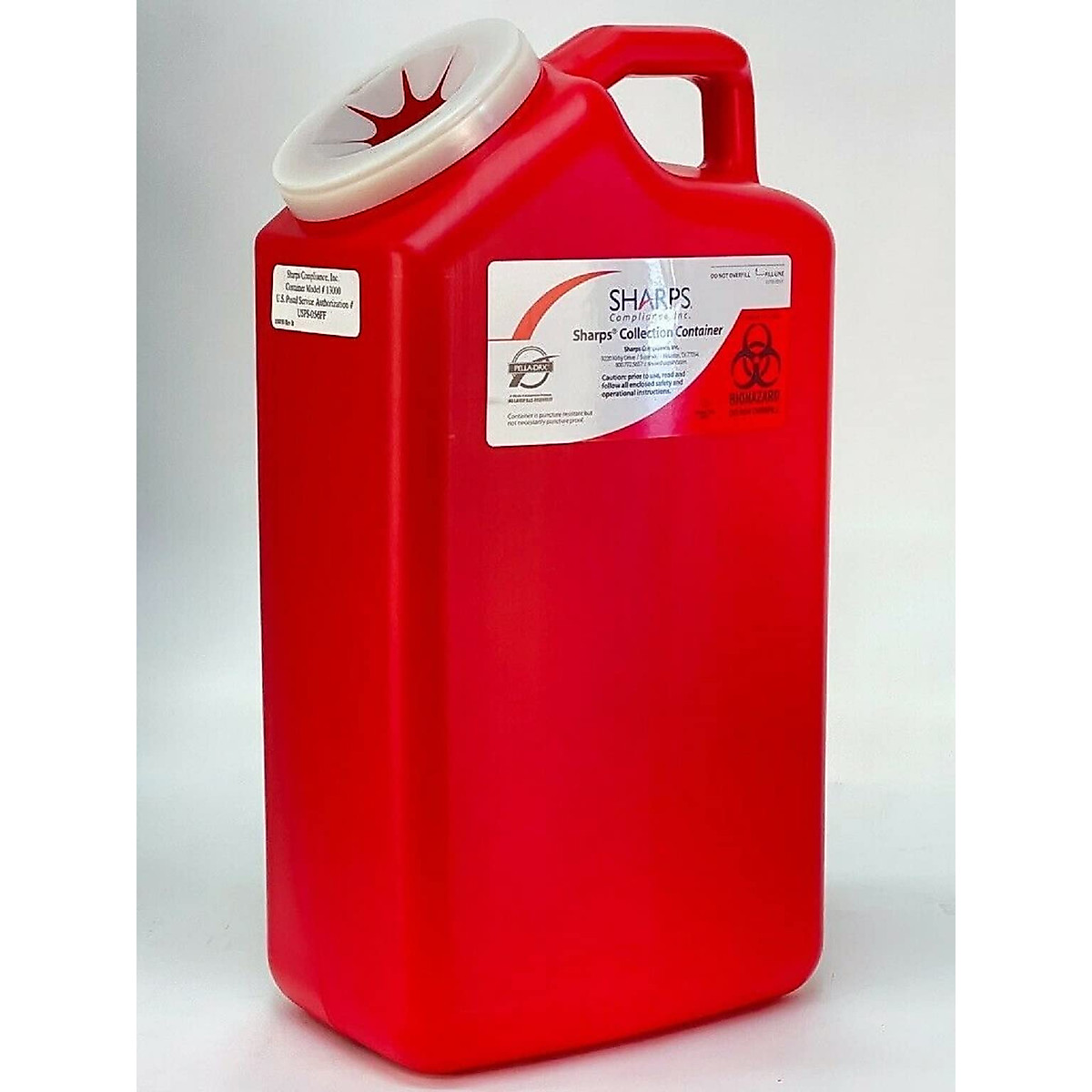 Sharps Compliance 13000-008 Sharps Recovery System 3 gal Needle Disposal Container, English, 15.34 fl. oz., Plastic, 1 x 1 x 1