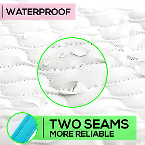 Baby Diaper Changing Mat - 31,5 x 25,5 inch Waterproof Portable Travel Changing Pad - Wipable Liners for Newborn Todlers Kids - Foldable Large Baby Nappy Changer Mat (White w/Turquoise Changing mat)