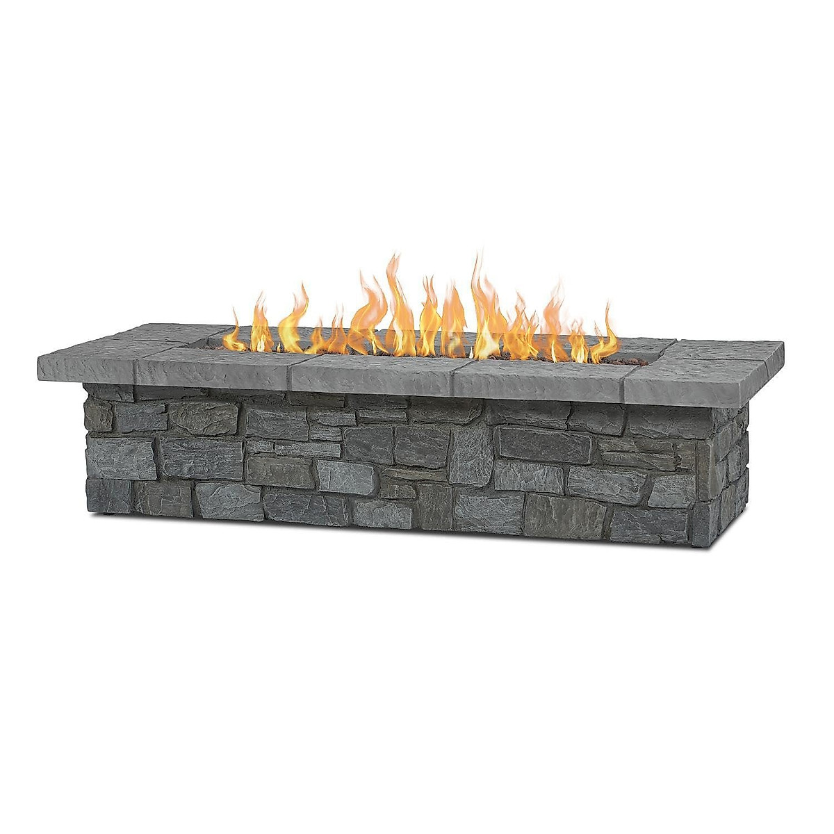 Lakeview Baywood 66-Inch Rectangle Natural Gas Fire Table - Gray (Ships as Propane w/Conversion Kit) - SC-C11813NG-GRY