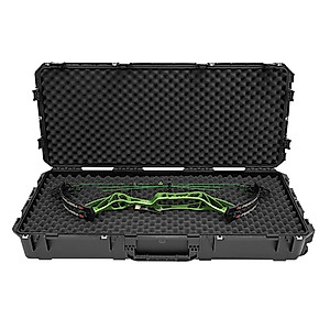 SKB Cases iSeries Single or Double Hunting Bow Equipment Case with Hard Durable Plastic Exterior, Wheels, and Grip Handles, Black