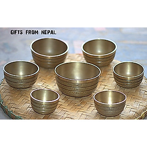 Chakra Healing Tibetan Hammered Himalayan Singing Bowl Set of 7 Meditation Bowls Hand Bowls from Nepal