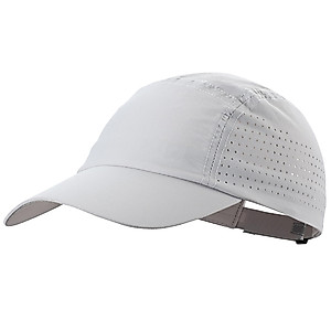 Connectyle Unisex Quick Dry Outdoor Sports Hat for Men Women UPF 50+ Cooling Run Cap Adjustable Baseball Fit Cap Light Grey