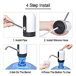 LECIEL Water Pump Dispenser, Automatic Drinking Water Bottle Pump for 5 Gallon Water Bottle Dispenser USB Charging Portable Water Dispenser (Black)