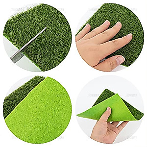 AUEAR, Artificial Garden Grass Life-Like Lawns Fake Fairy Grass Mats Mini Ornament Garden Grass Decoration (10 Pack, 6"x6")