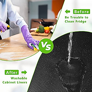 WochiTV Shelf Liner for Cabinets, Drawer 11.8 Inch x 10 Feet, Non Adhesive EVA Plastic Waterproof Protectors Mats for Kitchen, Pantry, Bathroom Closet, Cupboard, Black