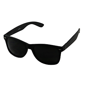 ShadyVEU Super Dark Black Lens Round Sunglasses UV Protection Spring Hinge Soft Matte Frame Fashion Shades