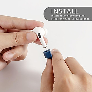 Magnetic Anti-Lost Straps for AirPods,4 Pack Ultra Strong Magnetic AirPods Strap Anti-Lost Neck Rope Cord,Soft Silicone Sports Lanyard Compatible with AirPods 1&2/ Pro /2nd/3rd (Black/White/Grey/Blue)