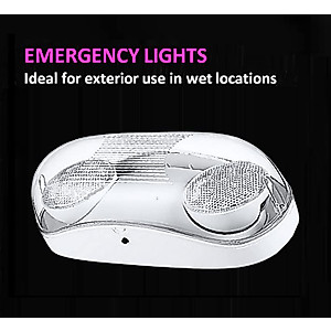 Outdoor Emergency Lights with Battery Backup- LED Emergency Exit Light, Bright White, IP65 Waterproof Emergency Lighting for Business