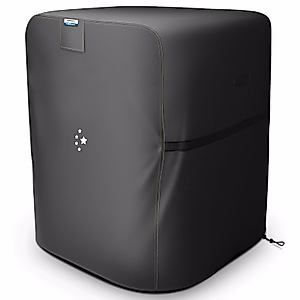 LIBZAKI Air Conditioner Cover Waterproof 600D Heavy Duty for Outside Units-Durable AC Cover Universal Sizes Square Fits up to 30” x 30” x 36”inches-Gray/Black