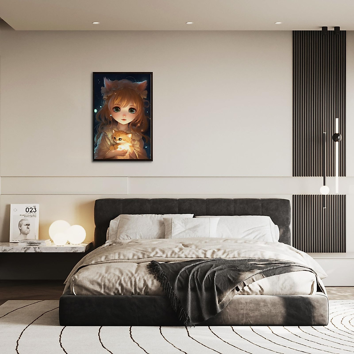 Cat Diamond Painting Kit - Diamond Art for Adults Beginners A Big Eyed Furry Kitten - 5D Diamond Painting Kit for Adults Home Wall Decor and Gifts (8x12inch)