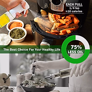 JQYJLX Edible Oil Spray Bottle,220ml Food Grade Glass Olive Oil Dispenser Sprayer for Cooking,Kitchen Oil Sprayer,Widely Used in Salads,Baking,Air Fryers,BBQ,Popcorn (oil sprayer for popcorn)1