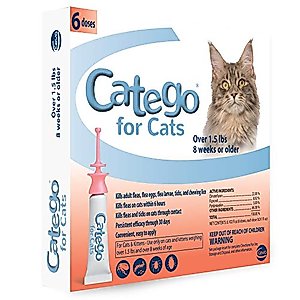 Catego Flea and Tick Control for Cats (6 doses) Over 1.5 lbs, 8 Weeks or Older