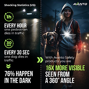 AVANTO PRO Chest Light, Original, USB-C Rechargeable, Running Lights for Runners, 500lm Adjustable Beam, 3-5h Use Time, Running Headlamp Flashlights, Walking Lights for Night Walking, Black