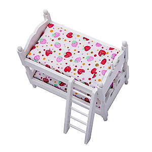 Birostiana Miniature Dollhouse Accessories Miniatures Stuff Realistic Mini Furniture Bunk Bed DIY Decor Ornament for Miniature Dollhouse Kitchen Party Kit