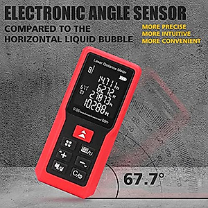 Laser Distance Meter,Laser Measure Tool 196ft/60m Area Volume Pythagorean Laser Rangefinder,High Precision Portable Range Finder with Digital Level for Measuring Distance,M/in/Ft,100 Data Set Storage