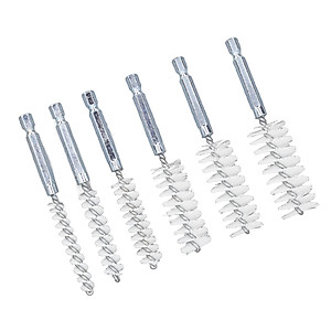 6PCS Hole Cleaning Brushes Bore Brush for Drill Twisted Wire Cleaning Brush Power Drill Cleaning Wire Brush with 1/4in Hex Shank for Power Drill Impact Driver (Nylon (White)) ﻿