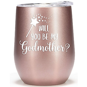 Violet and Gale Godmother Proposal Gifts 12oz Wine Glass Tumbler Will You Be My Godmother New Godparents Announcement Gift Keepsake Coffee Mug
