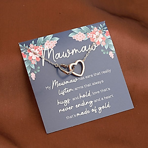 Lywjyb Birdgot Mawmaw Jewelry Best Mawmaw Ever Grandma Gift Thanksgiving Christmas Gift from Grandson (Mawmaw ne card)
