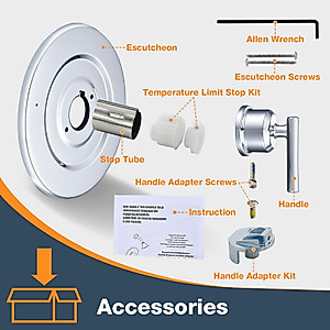 Replacement for Moen T2901 Gibson Posi-Temp Shower Valve Trim Kit, Chrome Shower Trim Kit