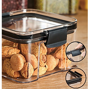 AKOAK 1 Pack Airtight Food Storage Container - (460ml) Square Clear Storage Box - Spices, Sweets, Nuts, Coffee and Tea, Spillproof to Keep Food Fresh and Dry