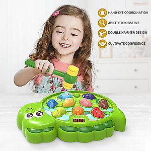 NETNEW Whack A Mole/Dinosaur Game Toys for 2 3 4 5 6 7 8 Years Old Boy Toddler Toys 3 Modes, 30 Levels each Music and Light up Age 2-8 Early Learning Active Developmental Toy Birthday Gift for Toddler