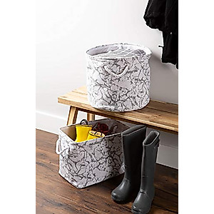 DII Polyester Storage Bin, Marble, White, Medium