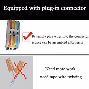 DEYNITE Modern Plug in Wall Sconce with Cord Brushed Nickel Bathroom Vanity Light with Milky White Cylinder Glass Shade Set of 2