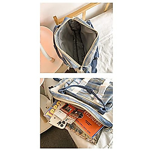 Kawaii Backpack with Plush Bear Pendant, Cute Plaided Japanese Ita Handbag Crossbody Shoulder Bag Aesthetic Tote Bag (Black)