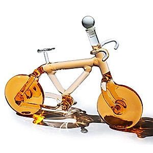 Bicycle Wine & Whiskey Decanter 200ml by The Wine Savant - Bike Decanter for Bourbon and Scotch, Biker Gifts, Cyclist Gifts, Gifts for Bike Enthusiasts, Whiskey Gifts for Dad…