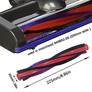 Smilefil 2PCS Part no. 963830-02 225mm/8.86in Replacement Brush Bar for Dyson V6 Exclusive, V6 HEPA, DC59, DC62, SV03, SV07 Vacuums (225mm/8.86in)