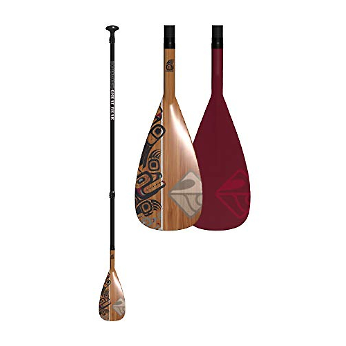 Boardworks SHUBU Great Bear | Touring All Water Inflatable Stand Up Paddleboard | SUP Package Includes Pump, Three Piece Paddle and Roller Bag Complete Kit | 14', Red/Grey/White