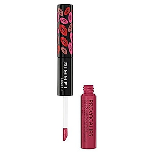 Rimmel London Provocalips 16hr Kiss-Proof Lip Color - Two-Step Liquid Lipstick to Lock in Color and Shine - 210 Flirty Fling, .14 fl.oz.