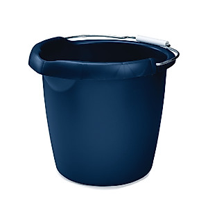 Rubbermaid Commercial Products 15QT Round Bucket, Blue, Comfortable/Durable Pour Handle, Sturdy Pail Bucket for Household Cleaning/Mopping