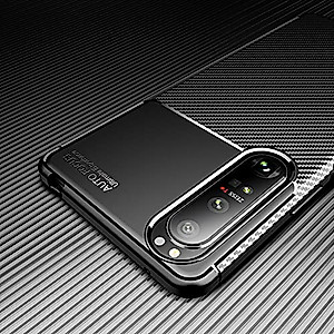 Soft TPU Bumper Flexible Case for Sony Xperia 1 III, Slim Fit Shock Absorption Carbon Fiber Texture Bumper Case Cover for Sony Xperia 1 III