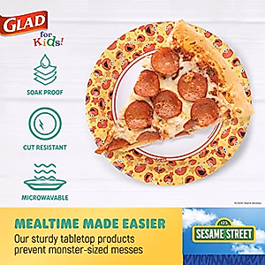 Glad for Kids Elmo Paper Plates | Elmo Plates with Stars, Kids Snack Plates | Elmo Paper Plates for Everyday Use, 8.5” Paper Plates 20 Ct | Sesame Street Paper Plates